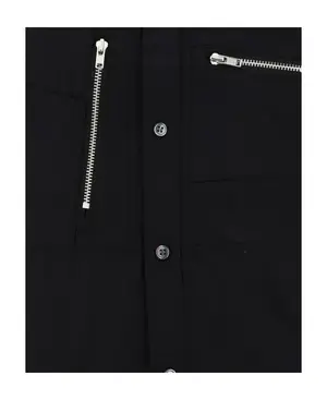 Comme Des Garçons Zip Detailed Buttoned Shirt