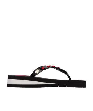 Moschino Heart Print Flip Flops