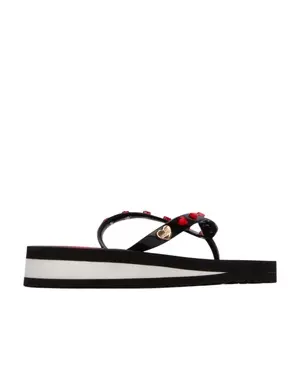 Moschino Heart Print Flip Flops