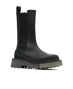 Off-White Round Toe Chelsea Boots