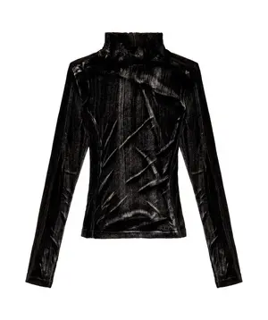DIESEL® T-slimy Mock-neck Top - Black