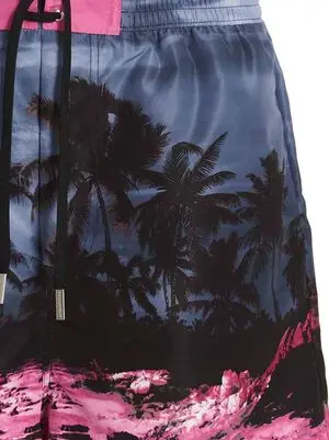 Dsquared2 Logo Printed Drawstring Swim Shorts