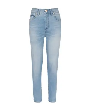 Balmain High Waist Straight Leg Jeans