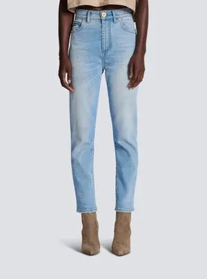 Balmain High Waist Straight Leg Jeans