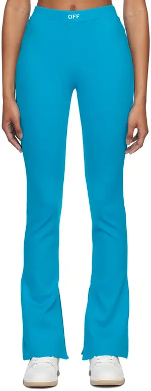 Off-White Printed High Waist Leggings - Blue