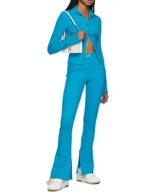 Off-White Printed High Waist Leggings - Blue