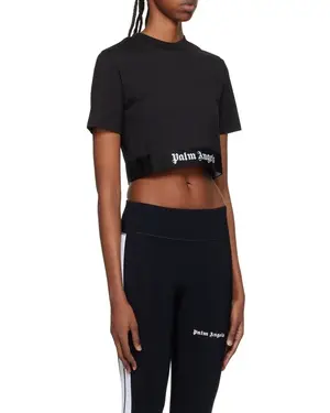 Palm Angels Logo Waistband Cropped T-shirt