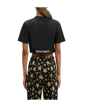 Palm Angels Logo Waistband Cropped T-shirt