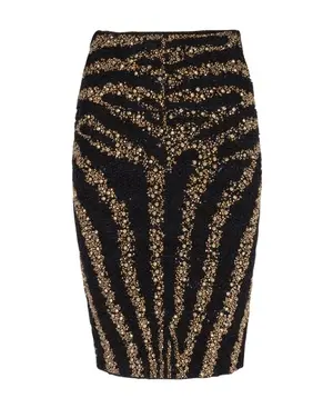 Balmain Embroidered Tweed Pencil Skirt