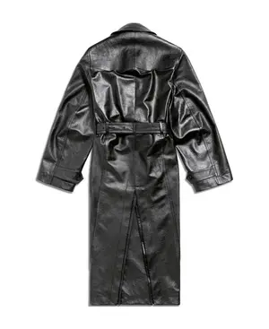 Balenciaga Fitted Double-breasted Leather Coat