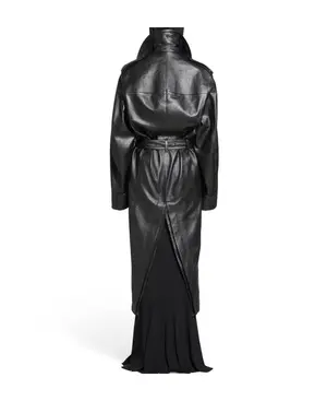 Balenciaga Fitted Double-breasted Leather Coat