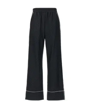 Off-White Off Jacquard High Waist Pajama Pants - Black