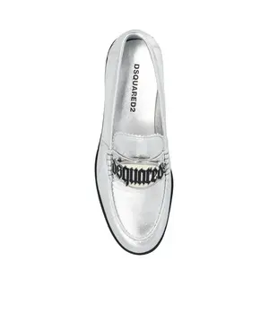 Dsquared2 Gothic Metallic Logo Plaque Loafers