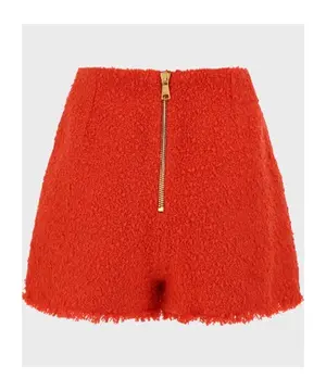 Balmain High Waist Tweed Shorts