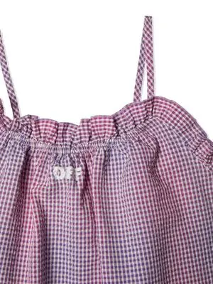 Off-White Check-print Ruffle-trim Dress