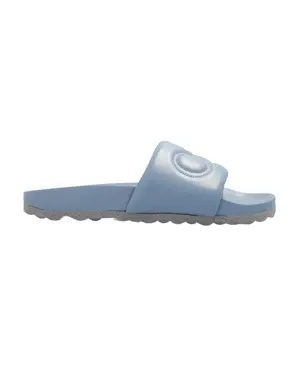 Off-White Bookish Leather Slider - Gray