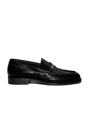 Dsquared2 Logo Printed Round Toe Loafers - Black