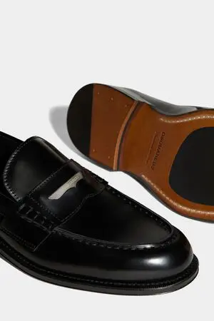 Dsquared2 Logo Printed Round Toe Loafers