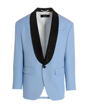 Dsquared2 Embellished V-neck Single-breasted Blazer - Blue