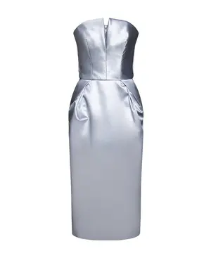 MAISON MARGIELA Cintzed Draped Satin Dress - Gray