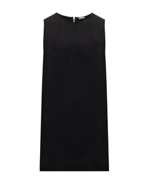 JIL SANDER Half-zipped Round-neck Long Tank Top - Black