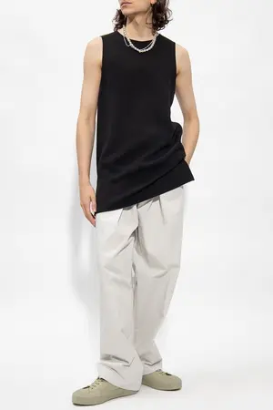 JIL SANDER Half-zipped Round-neck Long Tank Top