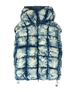 DIESEL® Tie-dyed Denim Puffer Vest - Blue
