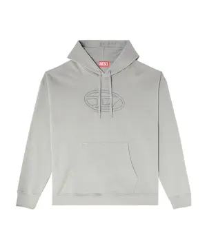 DIESEL® S Ummer Bigoval Drawstring Hoodie - Light Grey