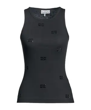 GANNI Sleeveless Crew Neck Vest