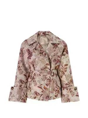 Antonio Marras Rose-jacquard Oversized Jacket - Neutrals