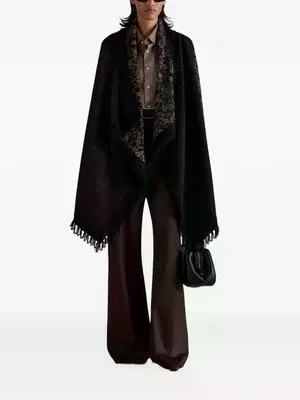 Antonio Marras Floral-jacquard Fringed-trim Coat