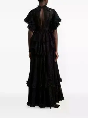 Antonio Marras Embroidered Ruffled-trim Maxi Dress