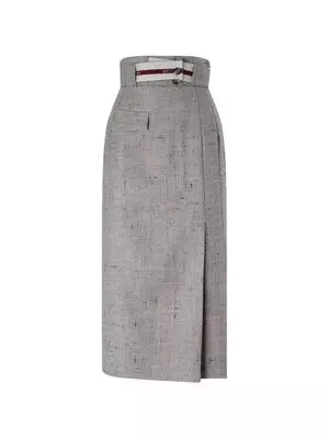 Antonio Marras Logo-tape Wrap-style Midi Skirt - Grey