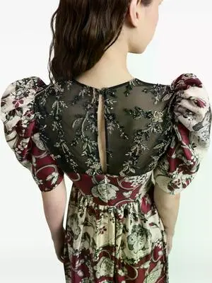 Antonio Marras Foulard-print Embroidered Maxi Dress