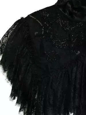 ANN DEMEULEMEESTER Evalda Beaded Lace-trim Cape