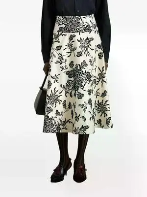 Antonio Marras Floral-print Circle Midi Skirt - Neutrals