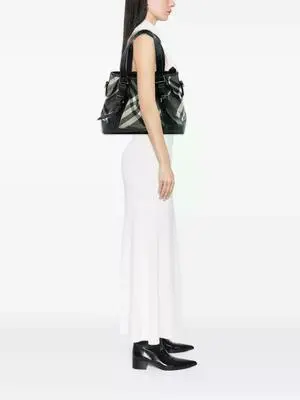 Burberry 2000-2017 Medium Beat Check Nylon Lowry Satchel