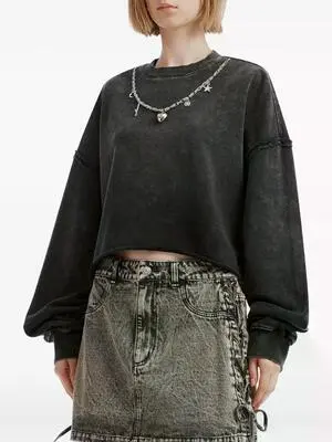 MUSIUM DIV. Charm-embellished Acid-wash Sweatshirt