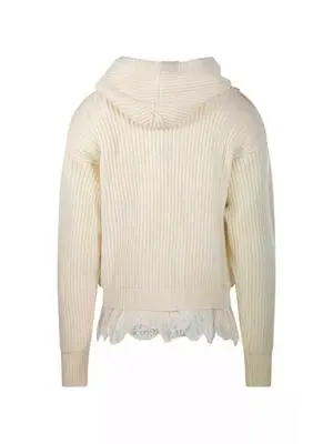 Giuseppe Di Morabito Lace-trim Ribbed Hoodie