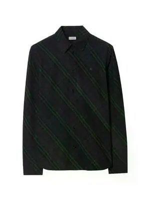 Burberry Classic Fit Check Cotton Shirt - Black