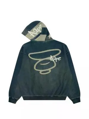 AAPE BY *A BATHING APE Moonface Logo-embroidered Zip-up Hoodie