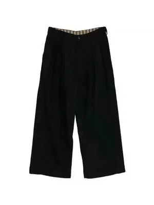 ZIGGY CHEN Pleated Wide-leg Trousers - Black