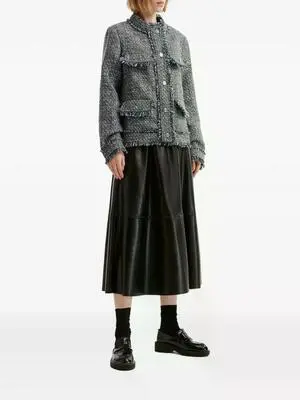B+AB Fringed Tweed-effect Jacket