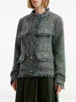 B+AB Fringed Tweed-effect Jacket