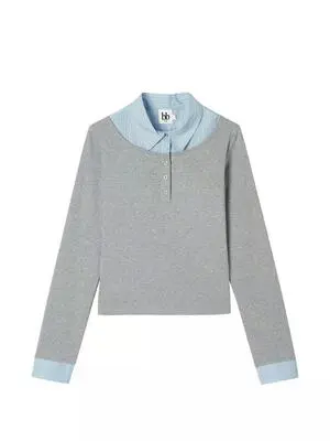 B+AB Layered-design Button-front Top - Grey