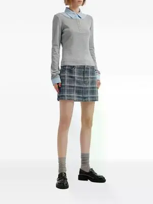 B+AB Layered-design Button-front Top
