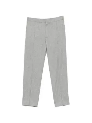 Zegna Pressed-crease Straight-leg Trousers - Grey