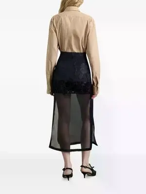 Antonio Marras Fil Coupé Jacquard-panelled Midi Skirt