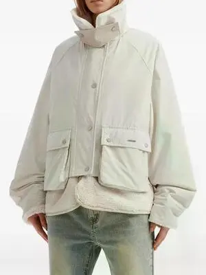 MUSIUM DIV. Layered-effect Fleece-texture Trim Jacket
