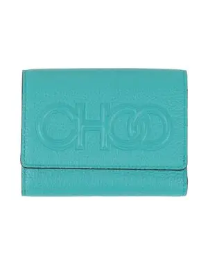 JIMMY CHOO Wallet Turquoise Leather